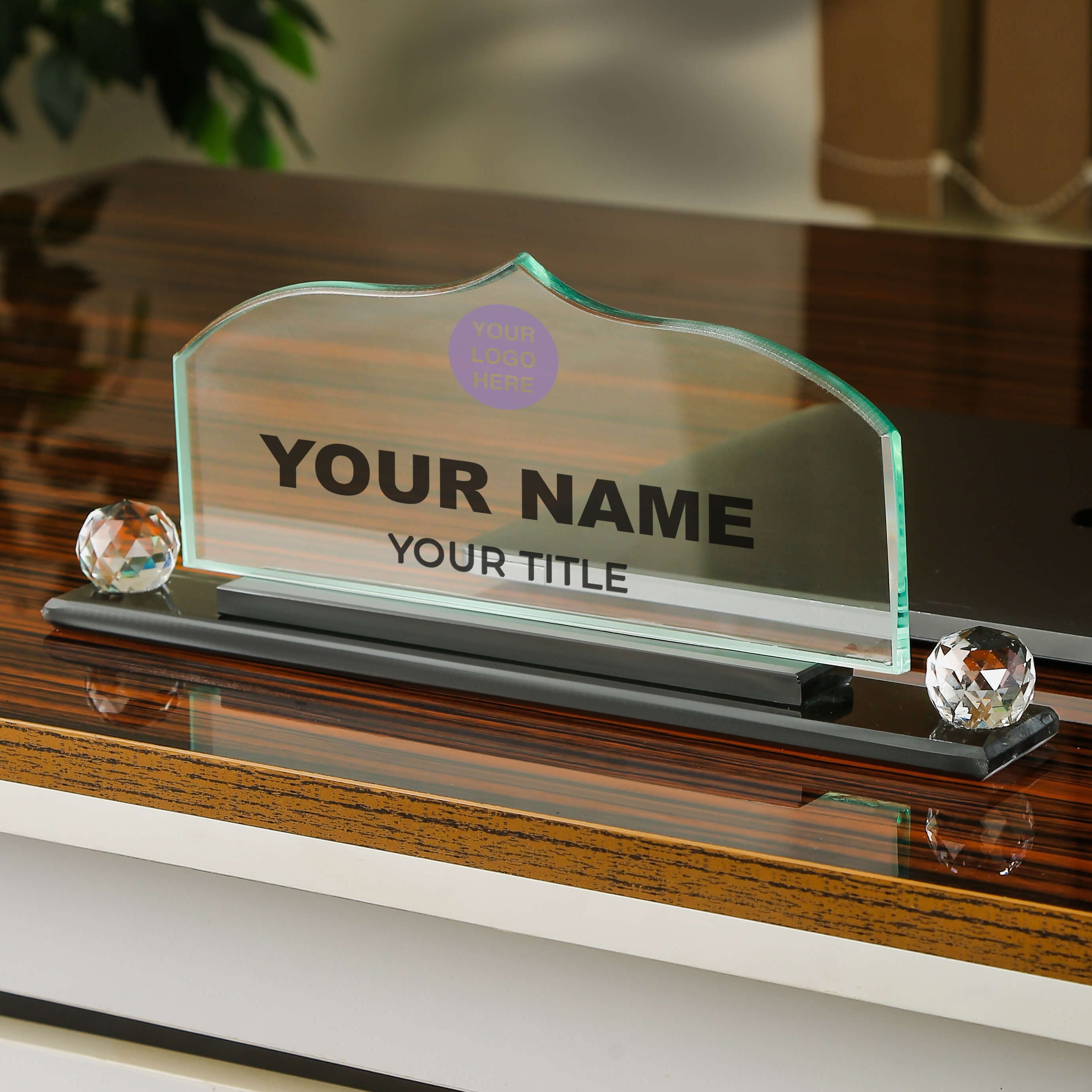 Dome Crystal Desk Name Plate – Instagift-eg.com
