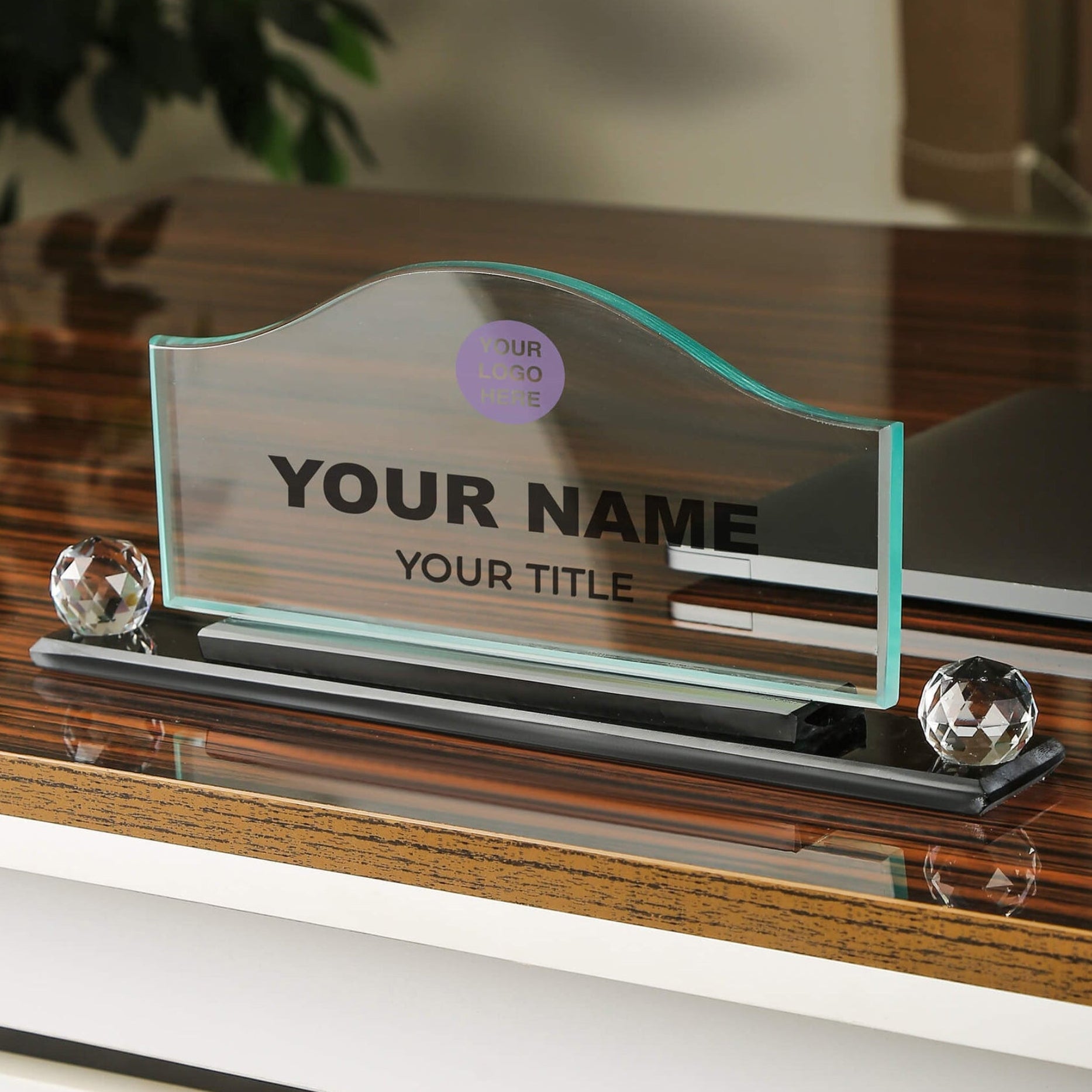 Wave Crystal Desk Name Plate – Instagift-eg.com